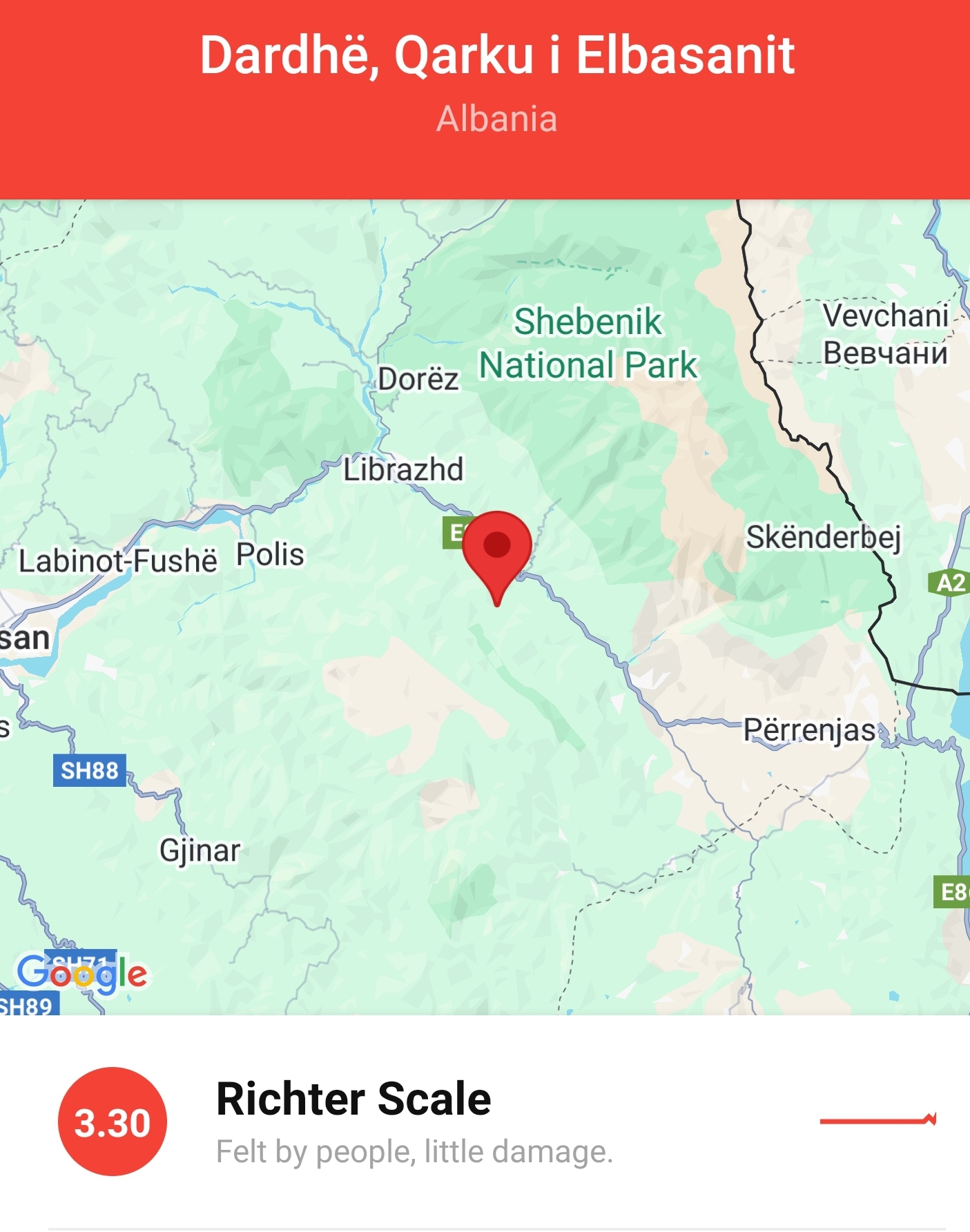 Tërmet në Shqipëri: Lëkundje me magnitudë 3.4 pranë Librazhdit ...
